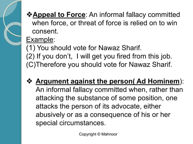 Informal fallacies in Logic | PDF