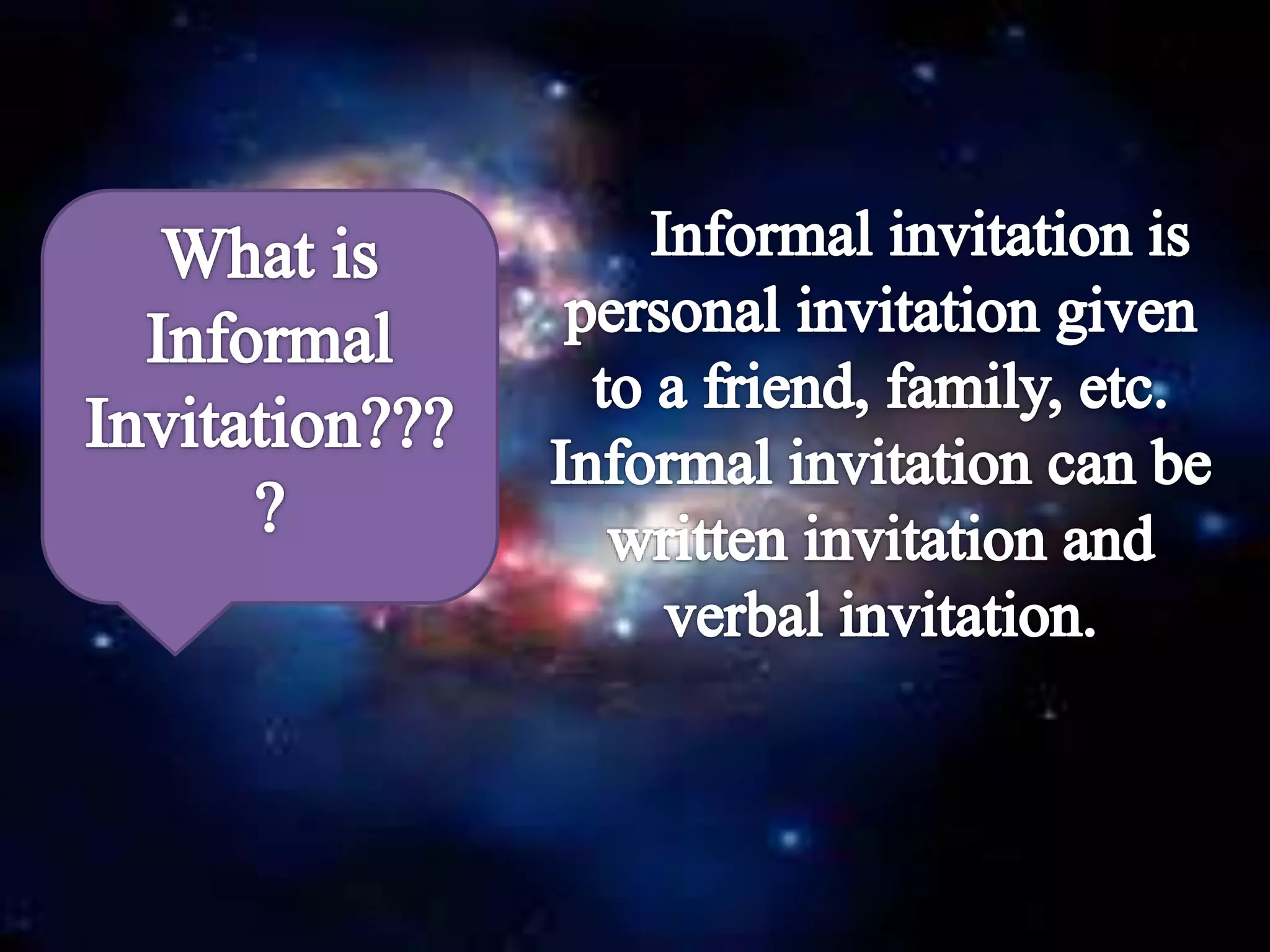 Informal invitation | PPTX