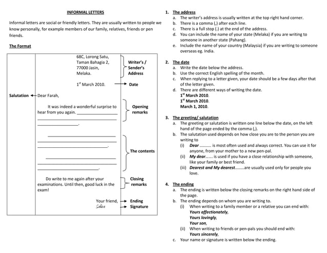 Informal Letter Writing