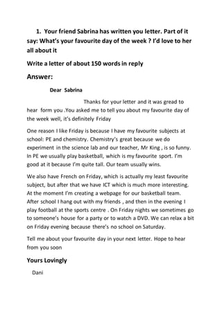 Informal letter | DOCX