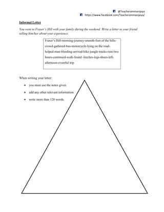 PT3 Writing Informal letter on a hike | PDF
