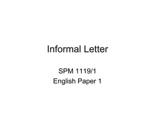 Informal Letter | PPT