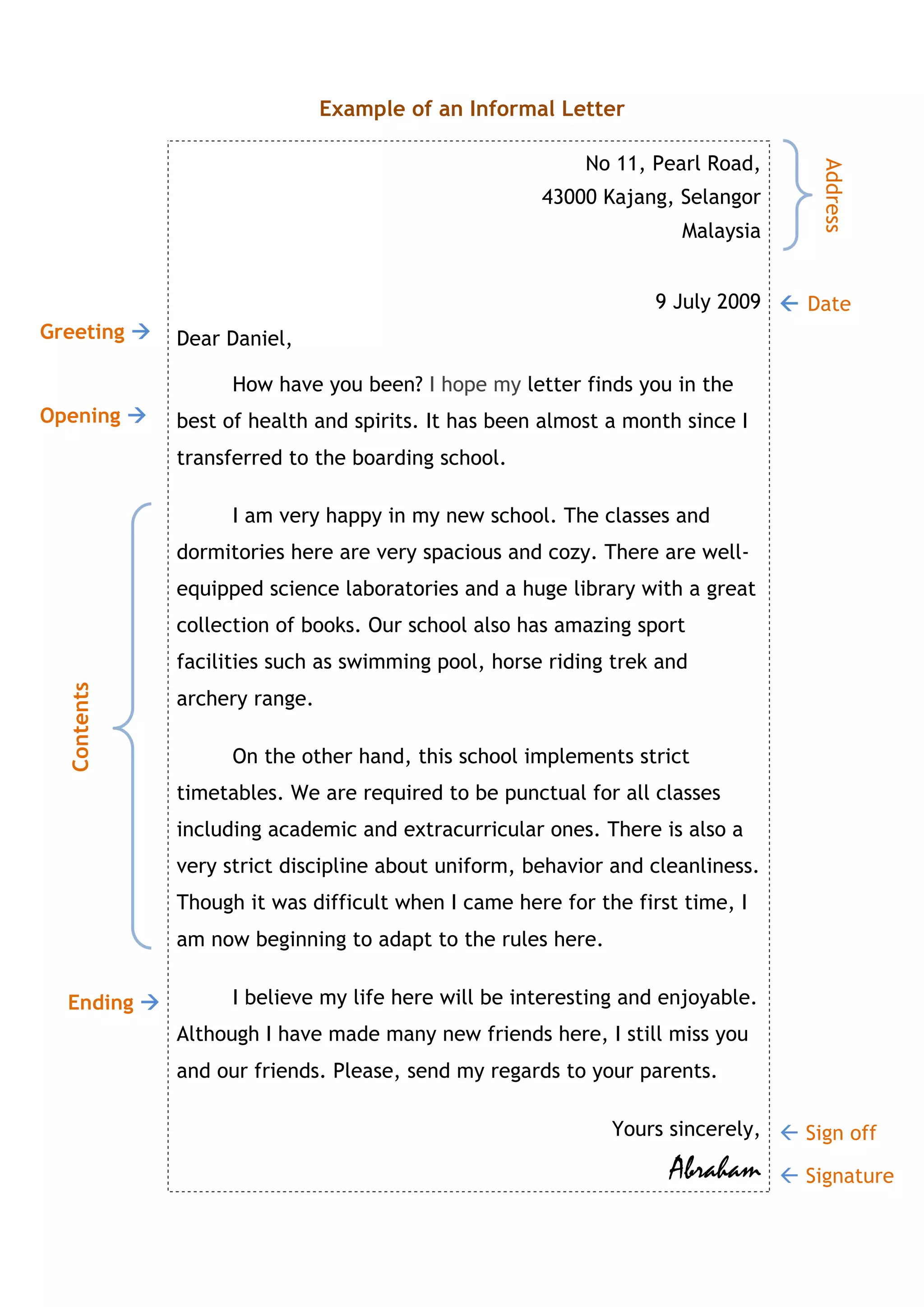 Informal Letter Writing Example | PDF