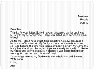 Writing an informal letter | PPTX