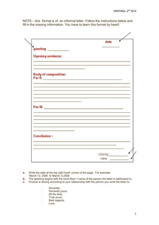 Informal letter format | DOC