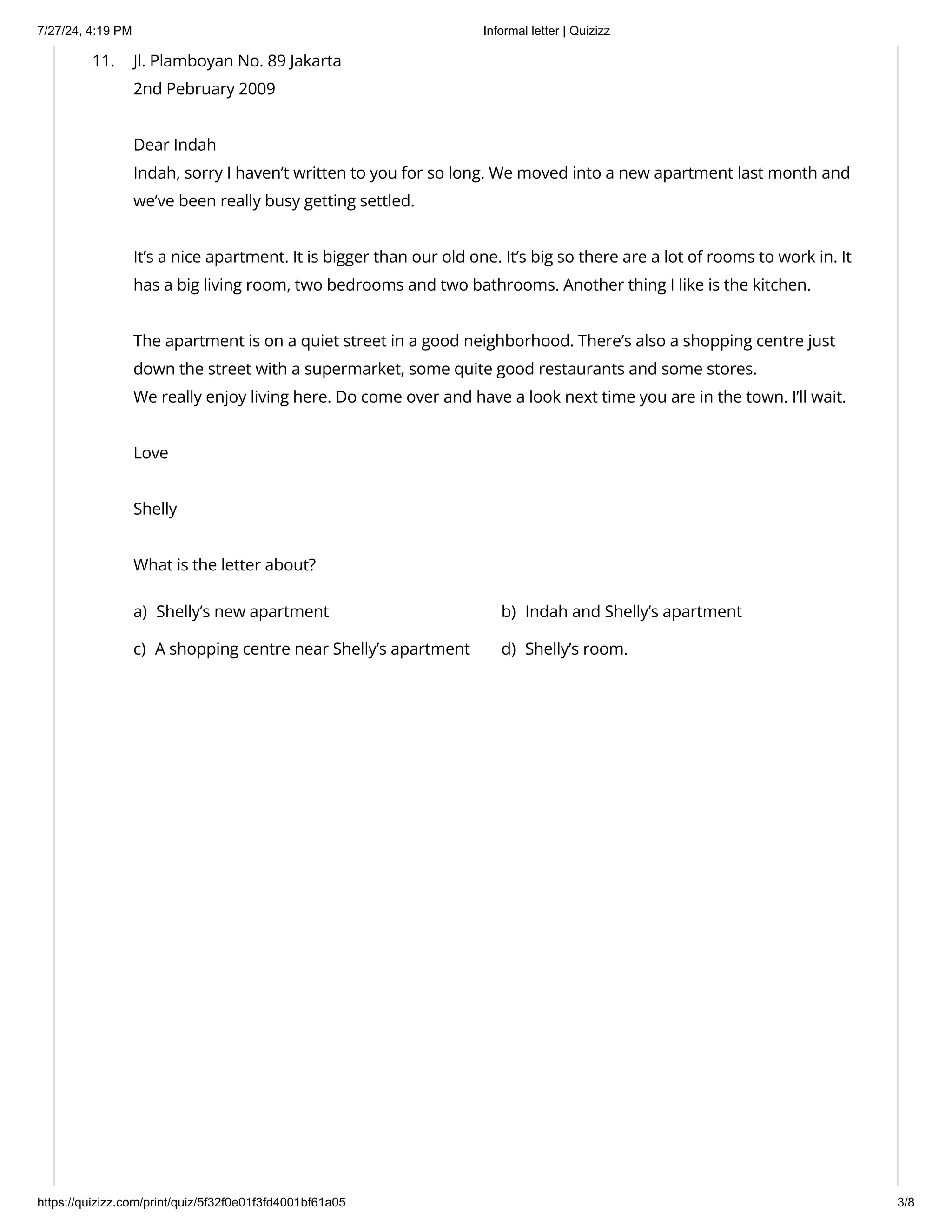 Informal letter _ Quizizz.pdf mmmmmmmmmmm | PDF