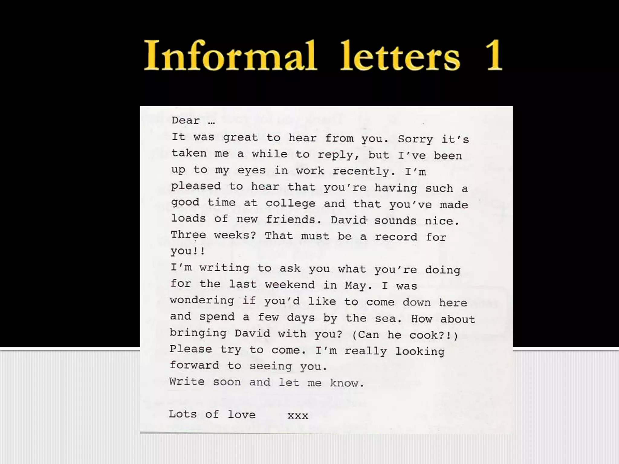 Informal Letters | PPT