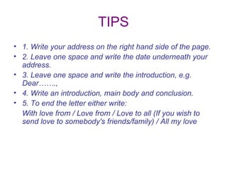 Informal letters | PPT