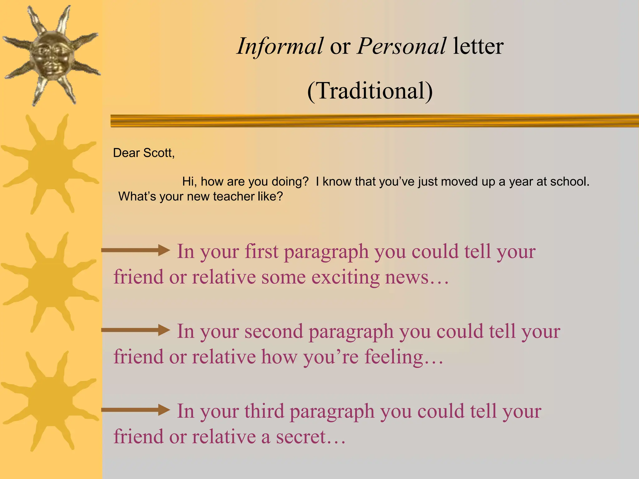 TIPS ON HOW TO WRITE INFORMAL LETTERS IN ENGLISH | PPT