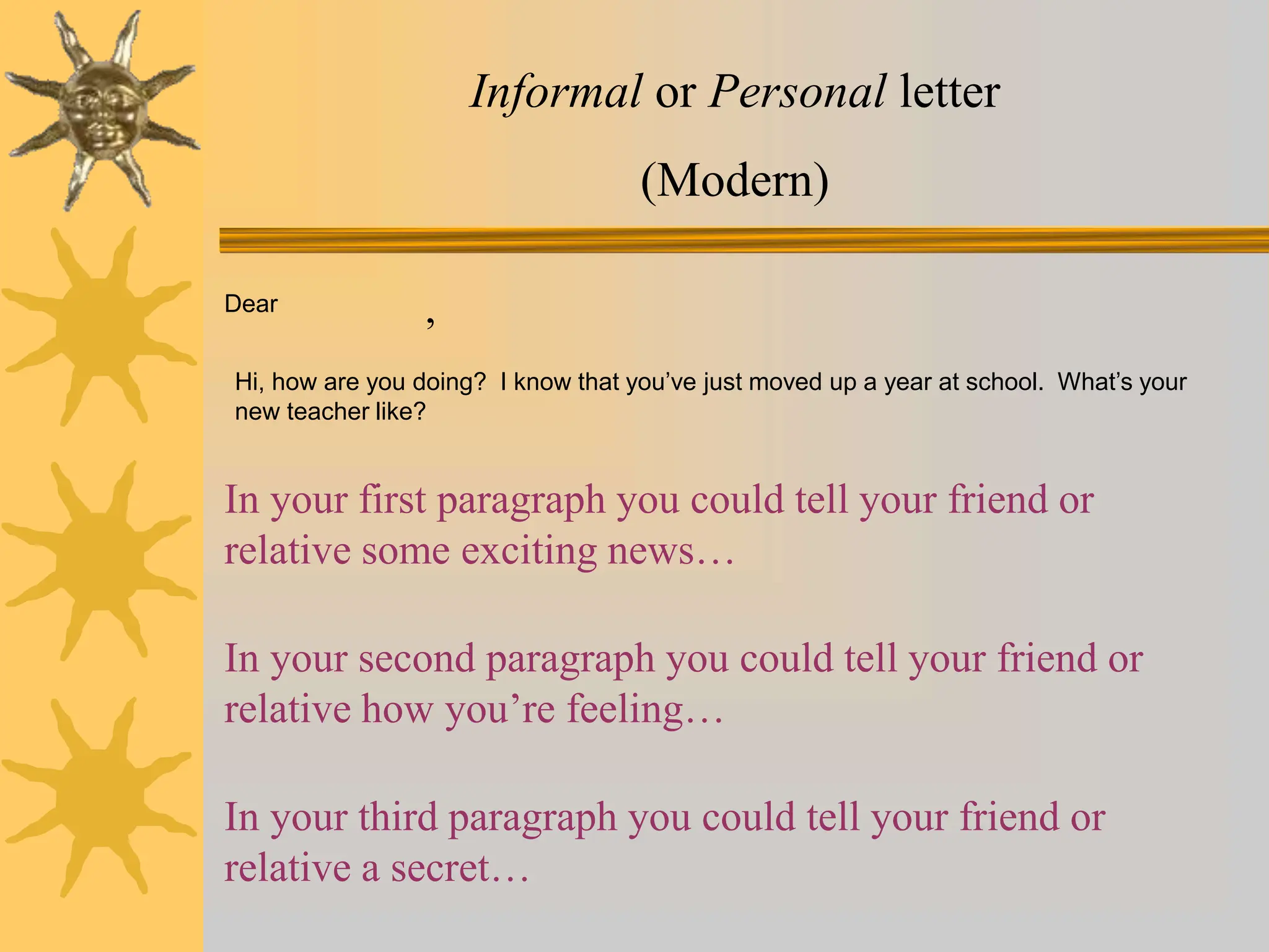 TIPS ON HOW TO WRITE INFORMAL LETTERS IN ENGLISH | PPT