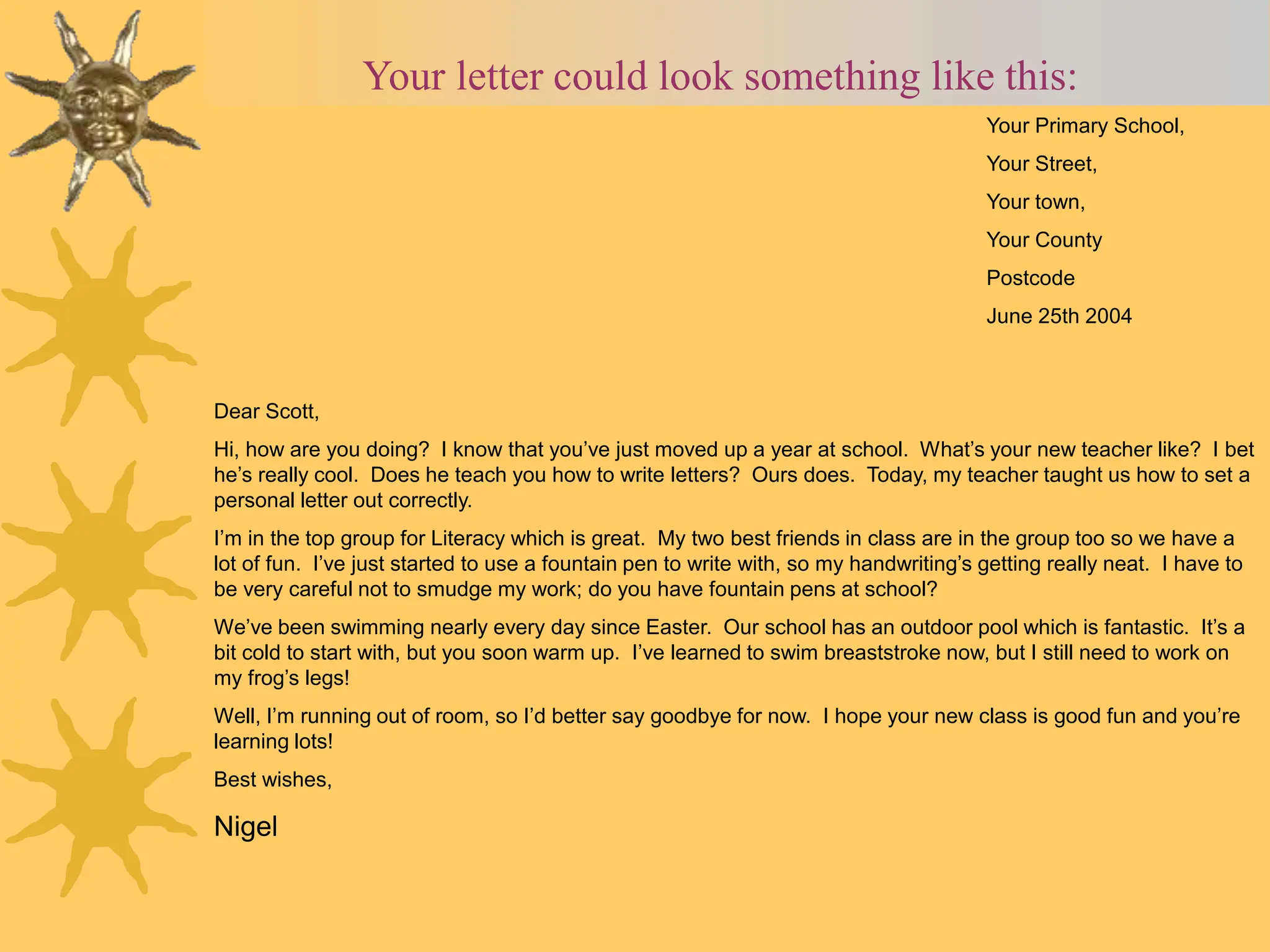 Informal letters writing year 4 power point | PPT