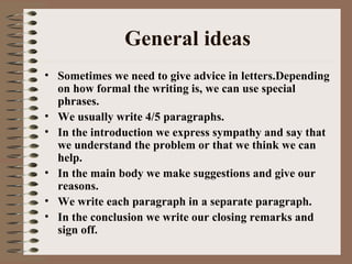 Informalletters givingadvice | PPT