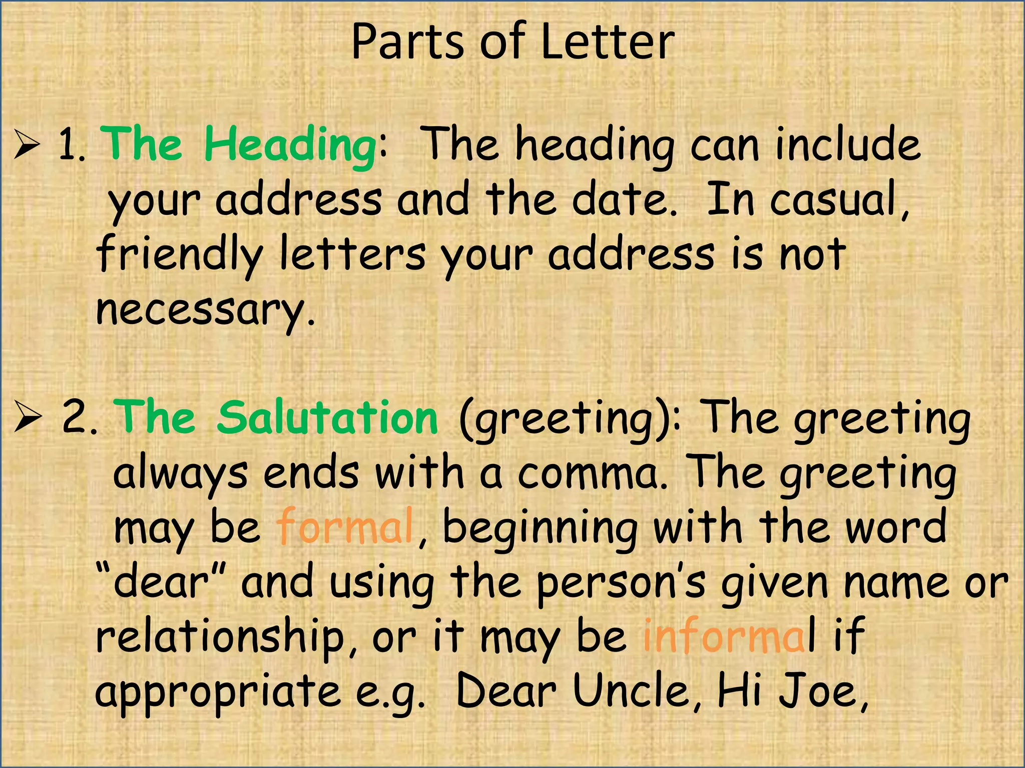 Informal Letter Writing | PPTX