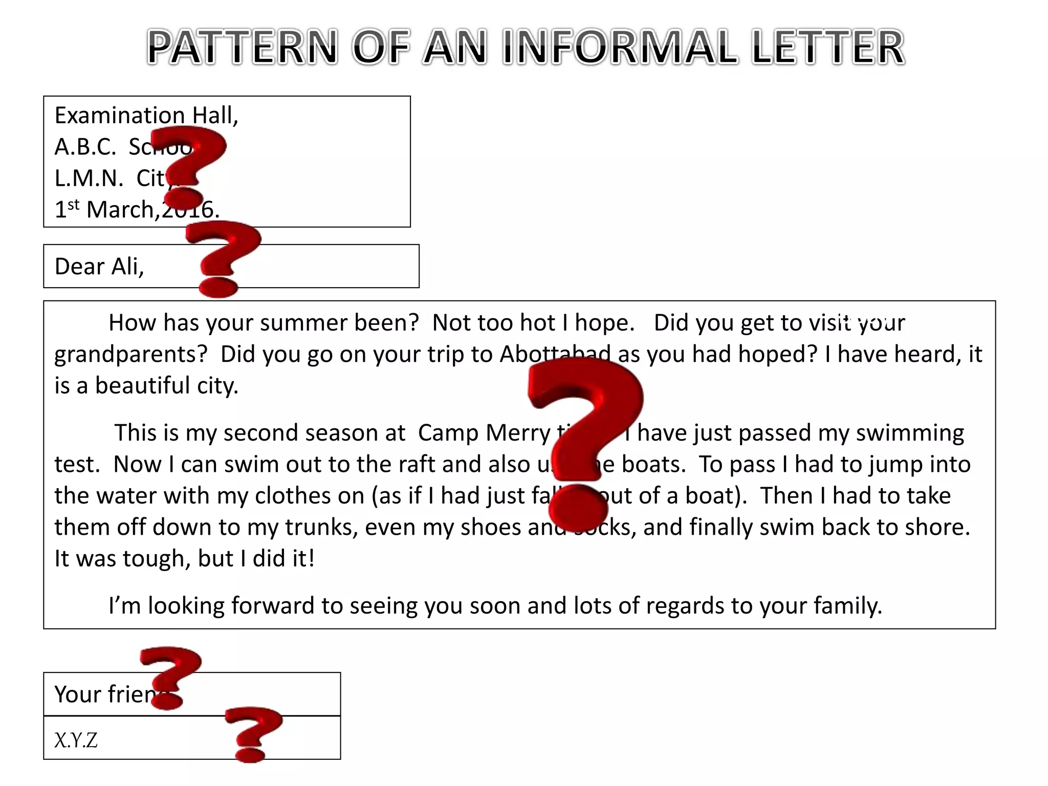 Informal letter writing | PPTX