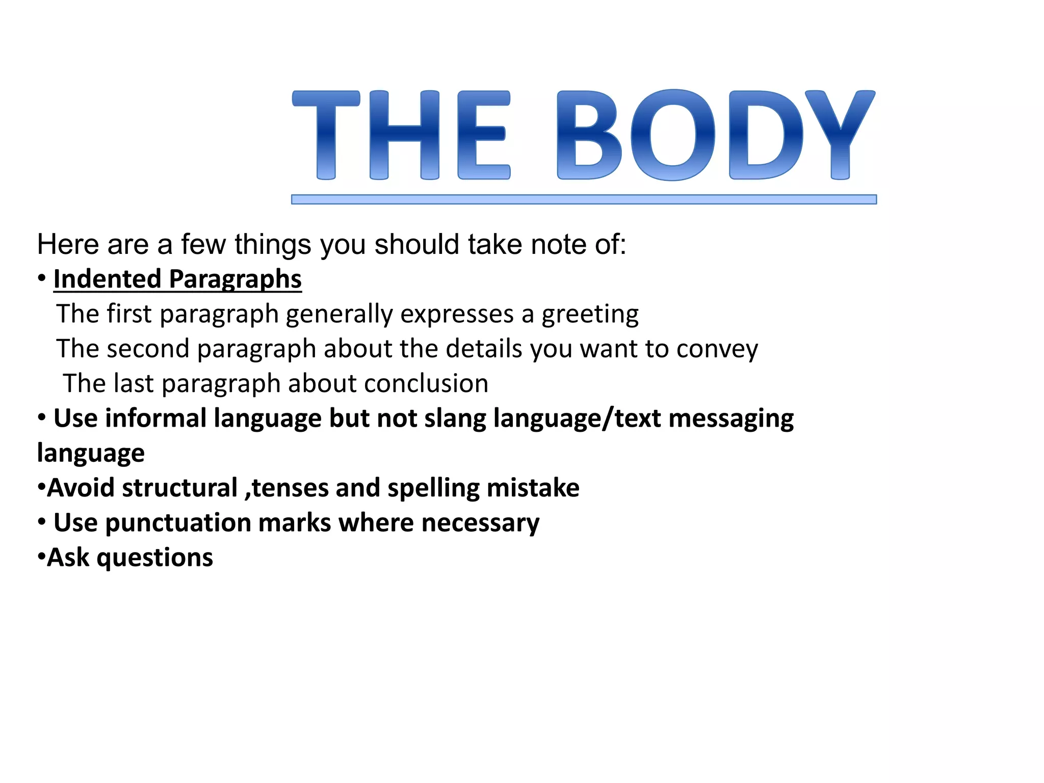 Informal letter writing | PPTX