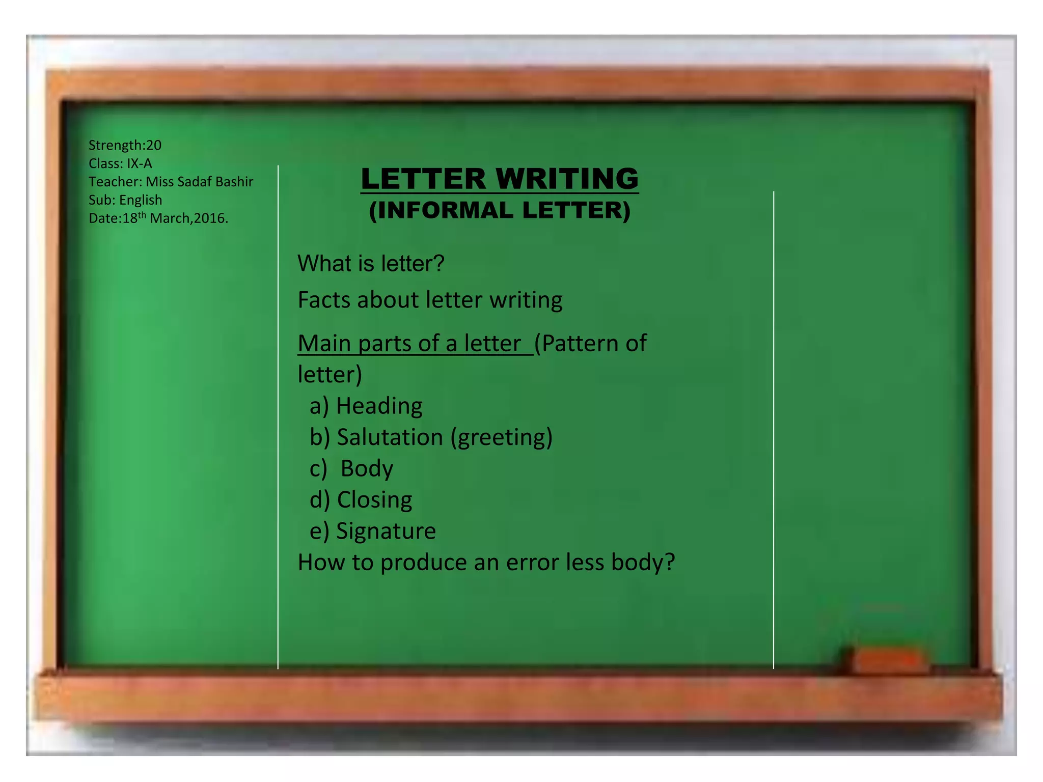Informal letter writing | PPTX