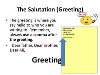 Informal letter writing | PPTX