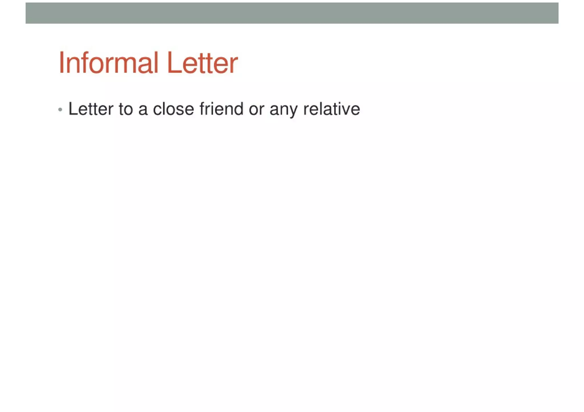 Informal Letter Writing | PDF