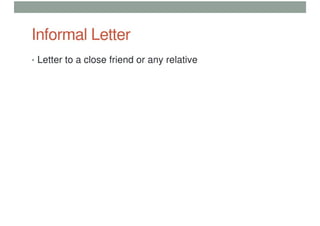 Informal Letter Writing | PDF