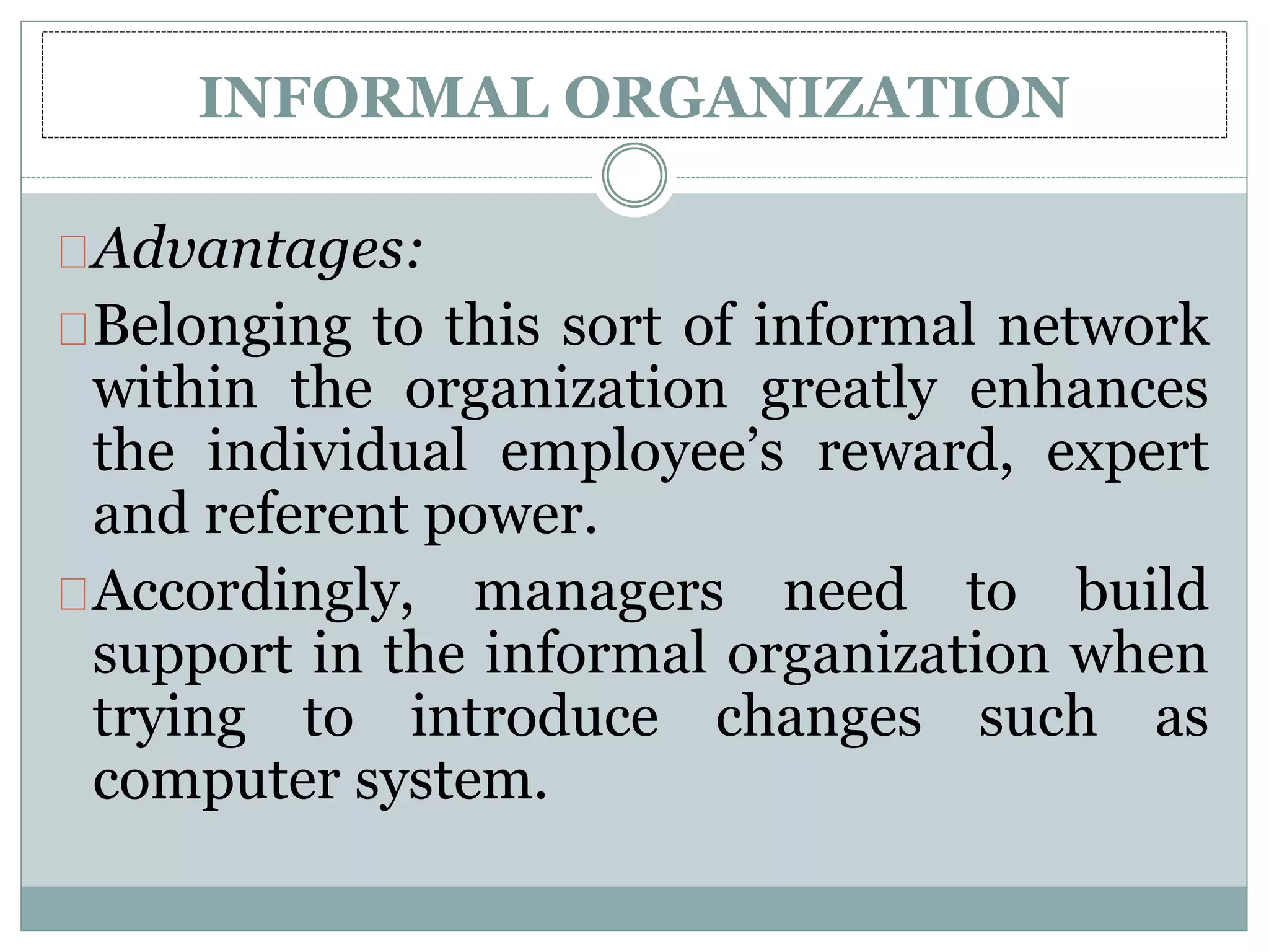 Informal organization | PPTX
