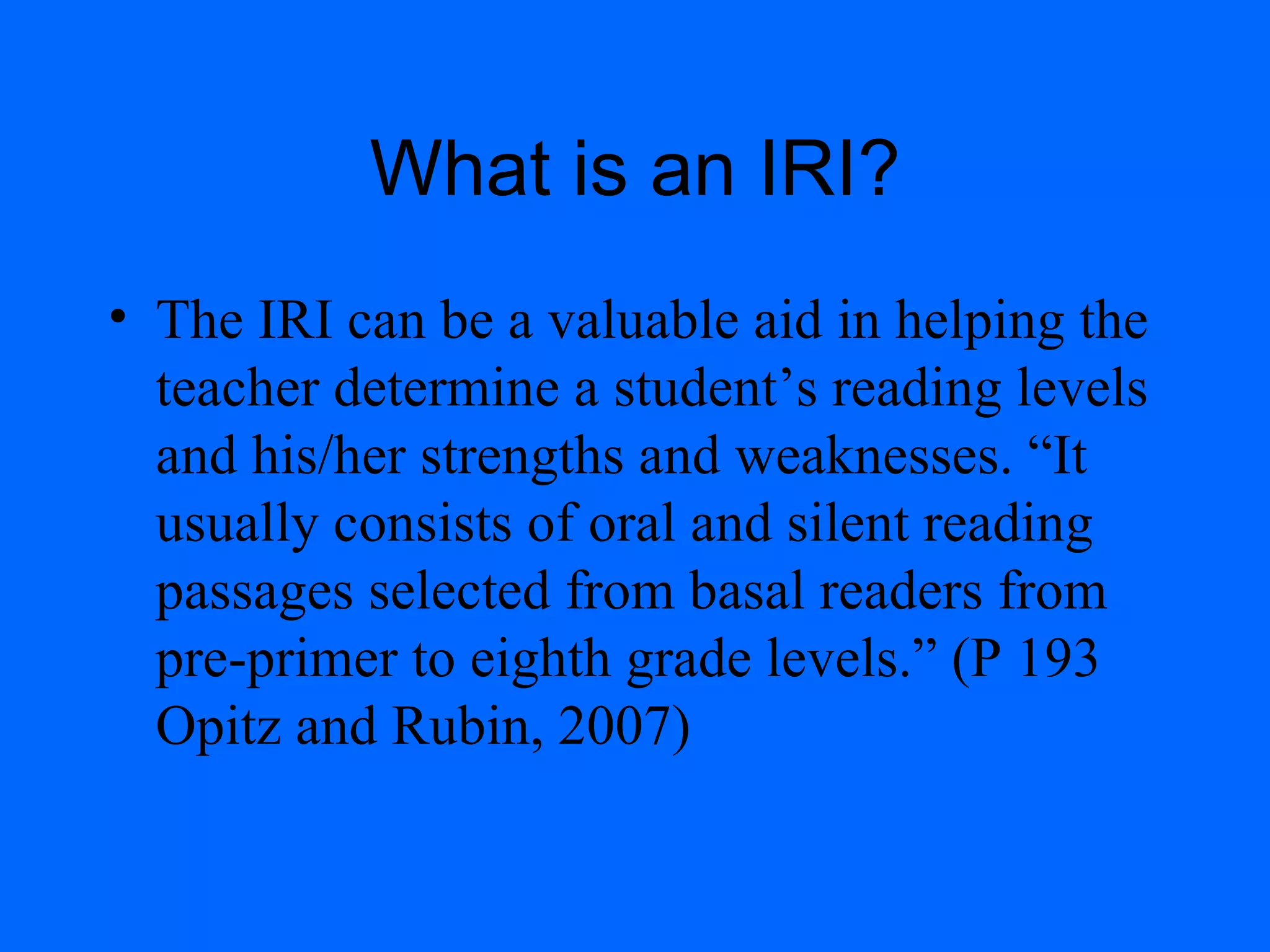 Informal reading inventory | PPT