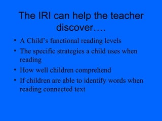 Informal reading inventory | PPT