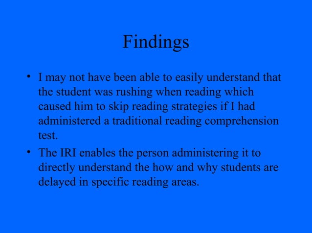 Informal reading inventory | PPT | Educational Assessment | Education