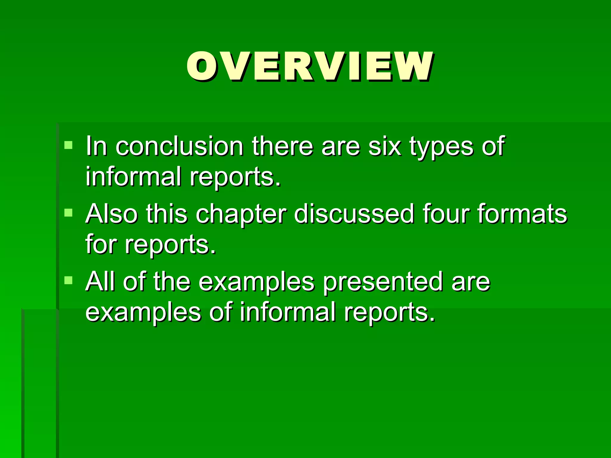 Informal Reports | PPT