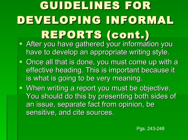 Informal Reports | PPT | Business | Business and Finance