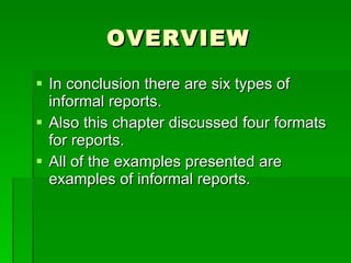 Informal Reports | PPT