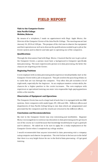 Informal Reports | DOCX