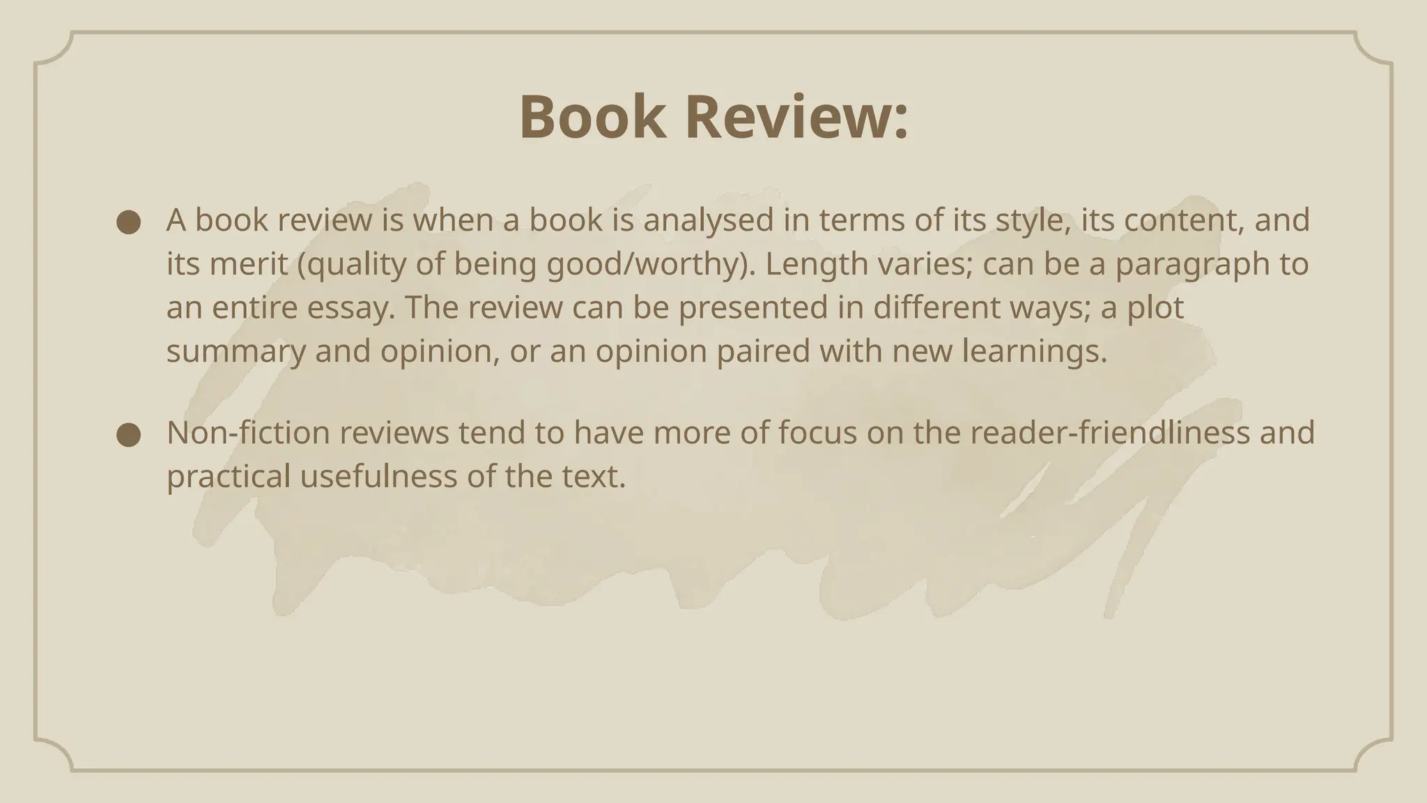 Informal Review Writing Teaching Resource | PPT