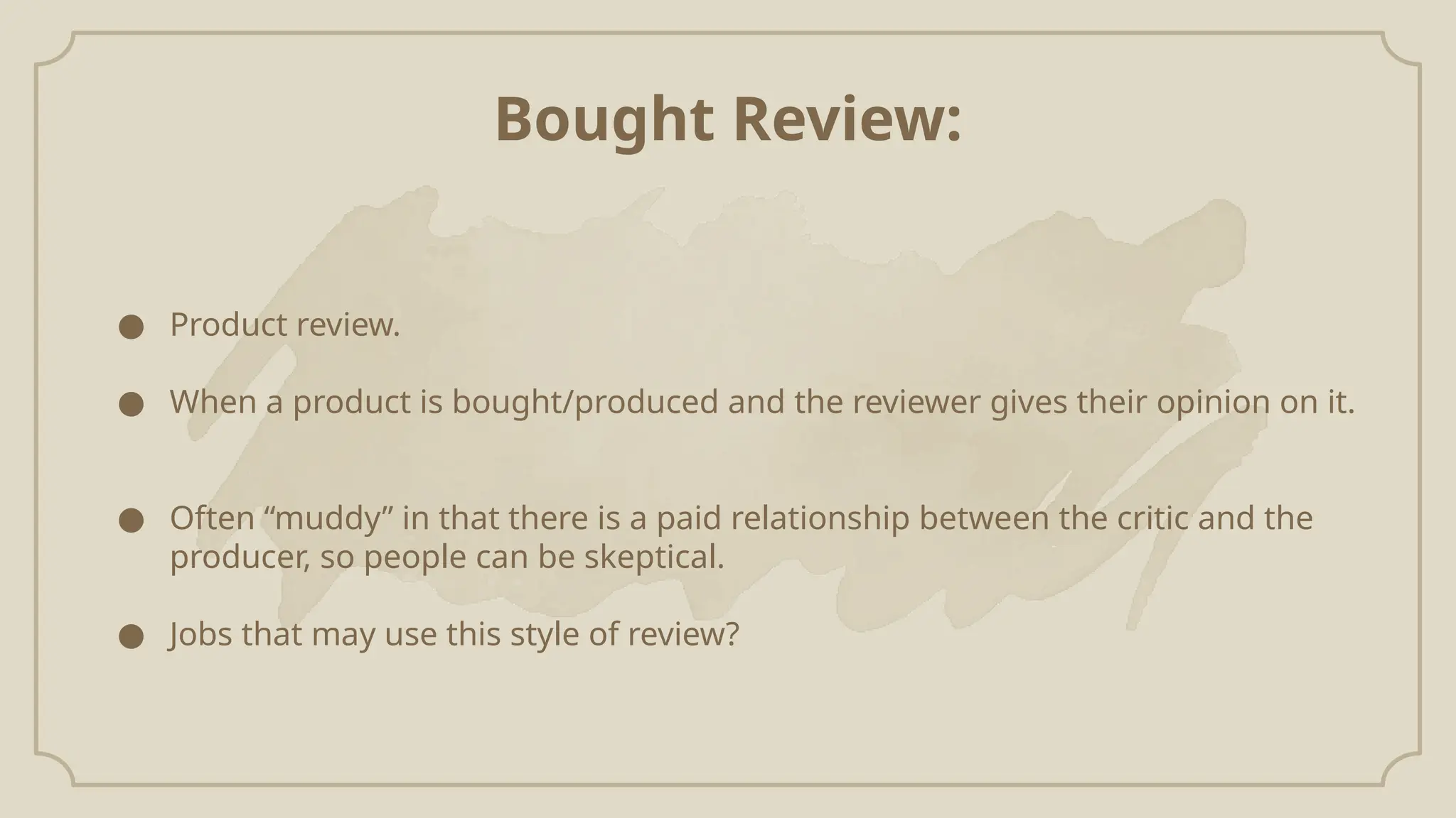 Informal Review Writing Teaching Resource | PPT