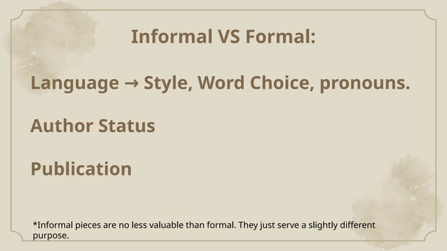 Informal Review Writing Teaching Resource | PPT