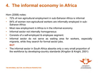 Informal sector an african perspective prof derick blaauw | PDF | Job ...