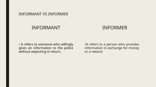 Informant vs informer in fundamentals human rights | PPTX