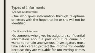 Informant vs informer in fundamentals human rights | PPTX