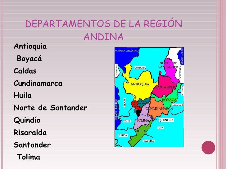 La region andina y sus departamentos - Imagui