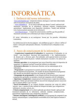 Resum Informatica | DOC