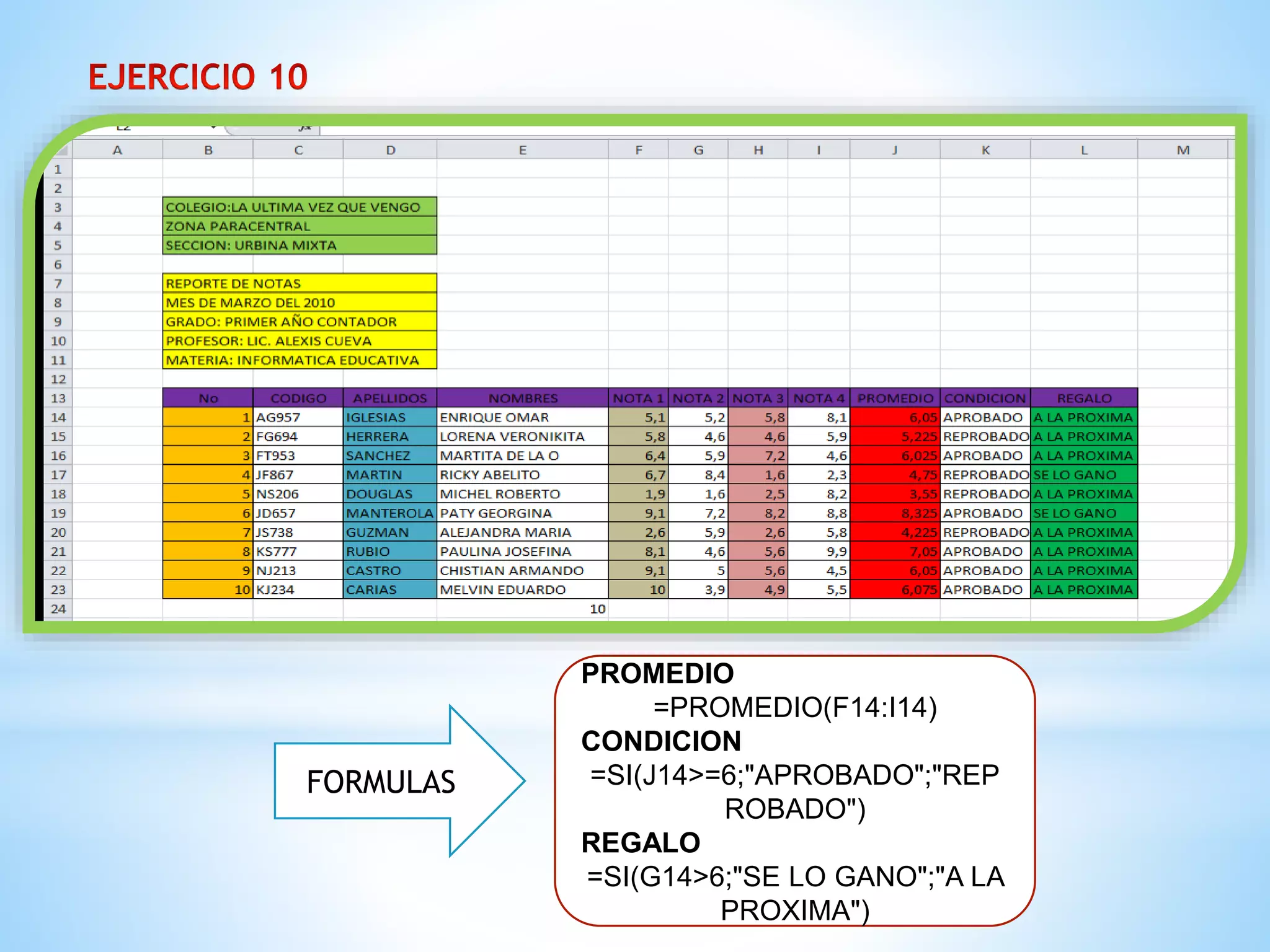 INFORMATICA... EJERCICIOS | PPTX