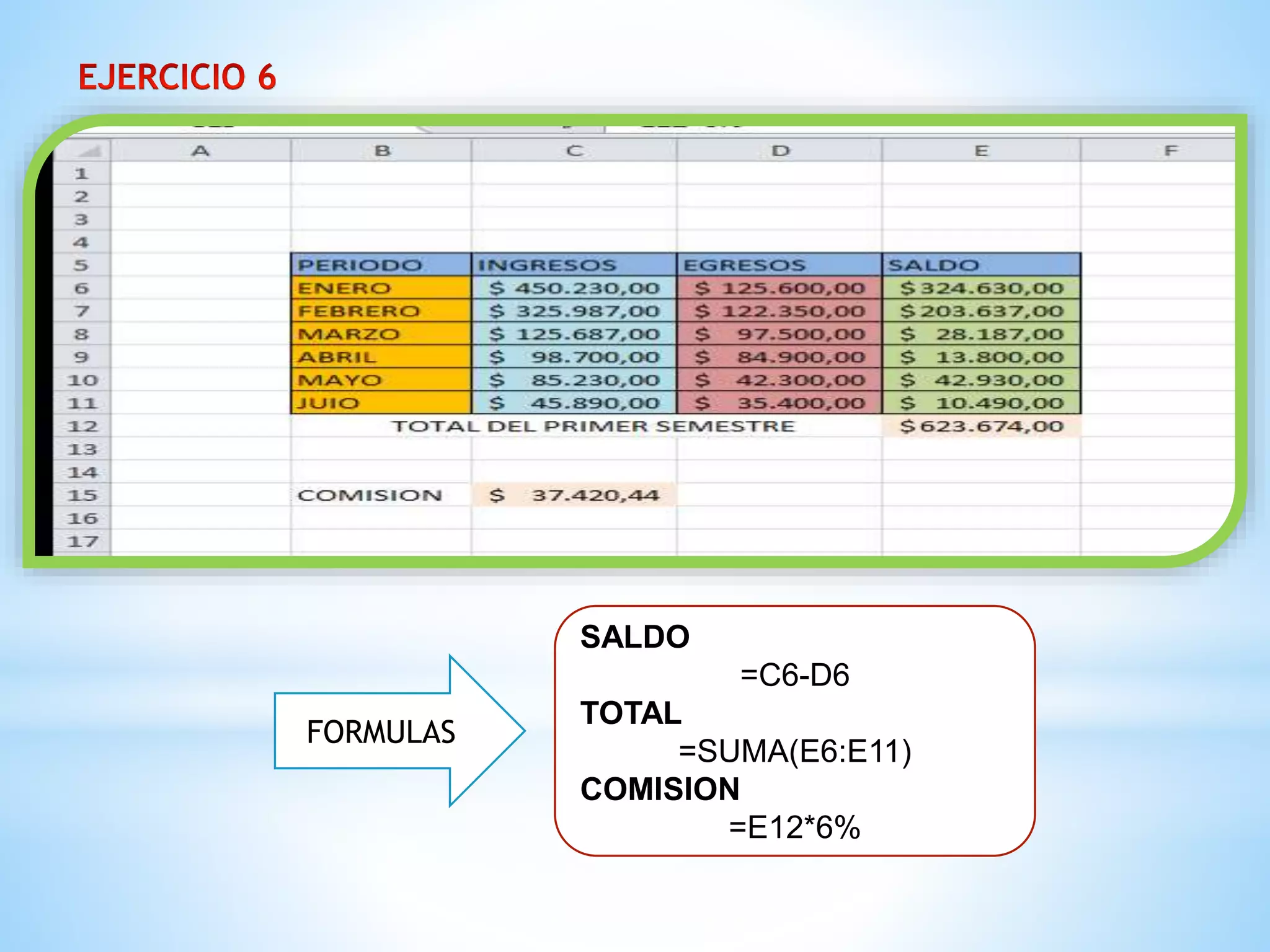 Informatica..... EJERCICIOS EXCEL | PPTX