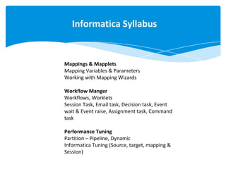Informatica Training Tutorial | PPT