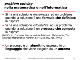 Informatica: una disciplina fondamentale per il XXI secolo | PDF ...
