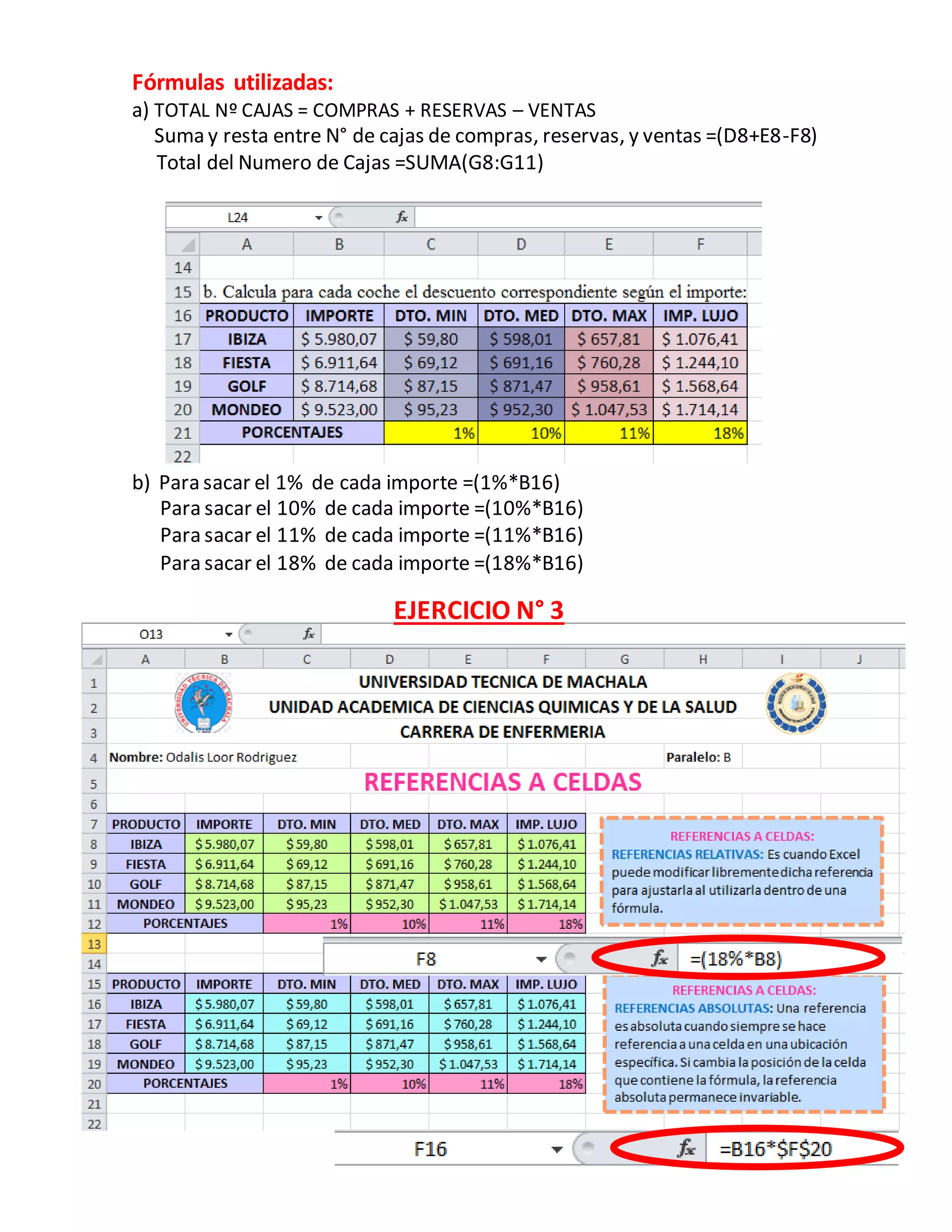 EJERCICIOS DE EXCEL - INFORMATICA | DOCX | Technology & Computing
