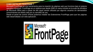 Microsoft frontpage | PPTX