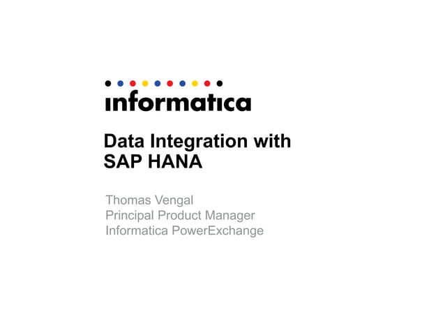 SAP HANA Data integration using Informatica | PDF