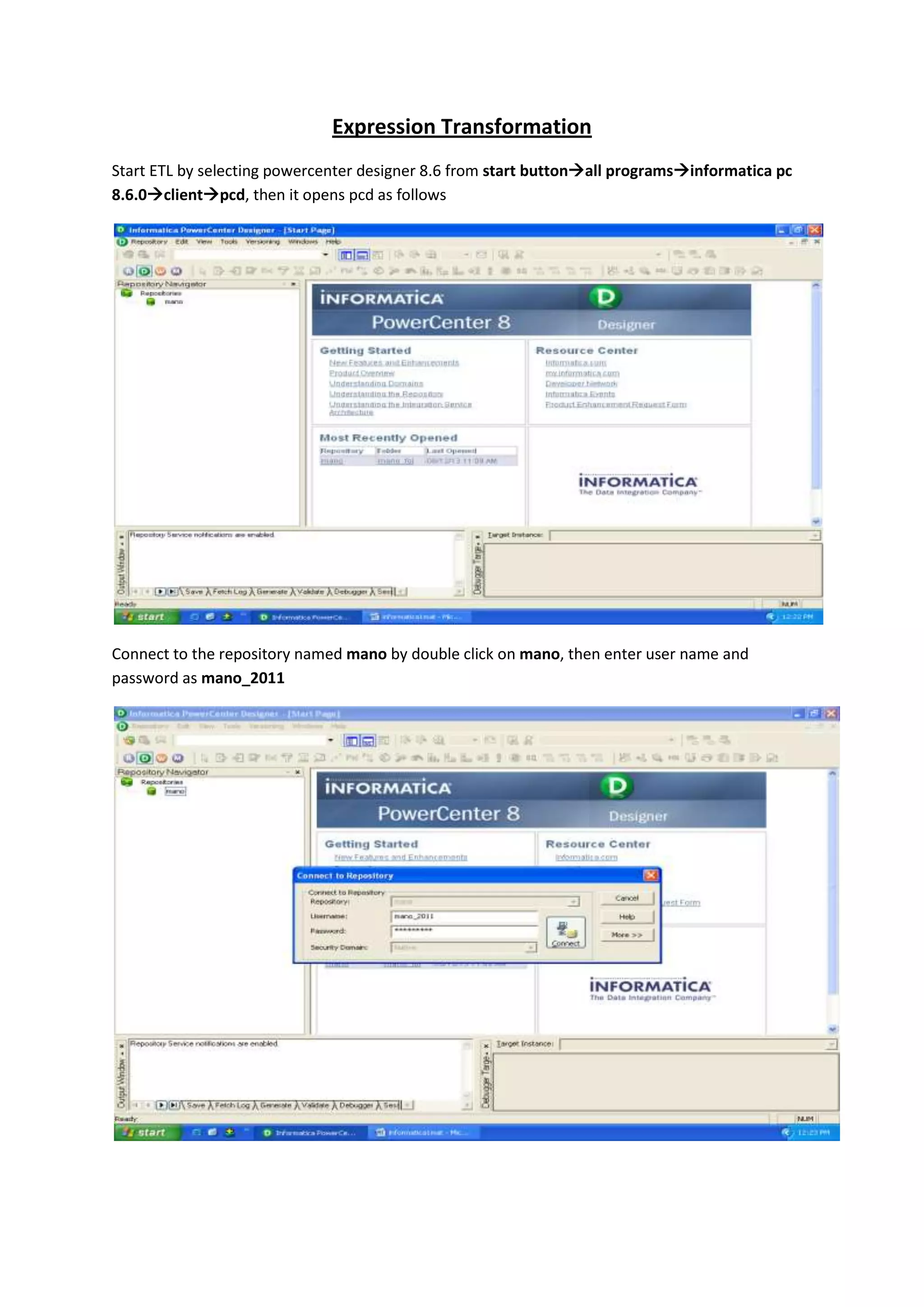 Informatica expression transformation | DOCX
