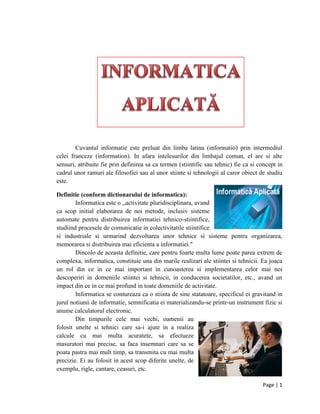 Informatica aplicata | PDF