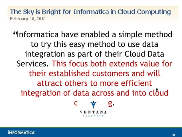Informatica Cloud Overview | PPT | Cloud Computing | Internet
