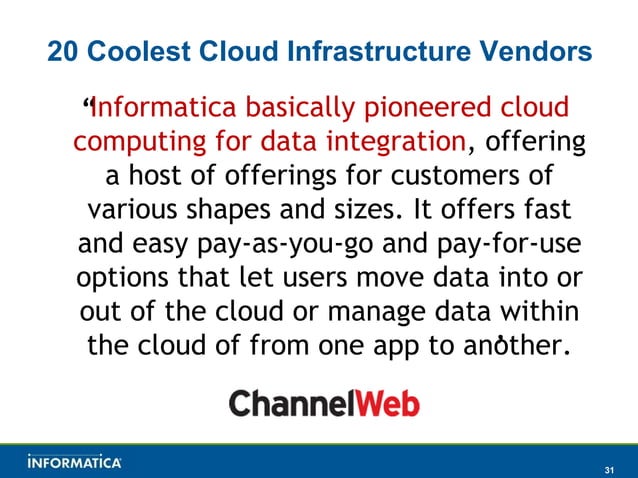 Informatica Cloud Overview | PPT | Cloud Computing | Internet